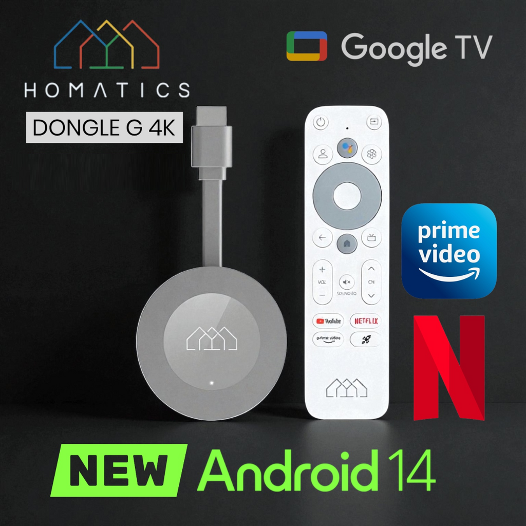 Homatics Dongle G 4K Stick - NEW ANDROID 14 Google TV & Netflix 4K Cer ...